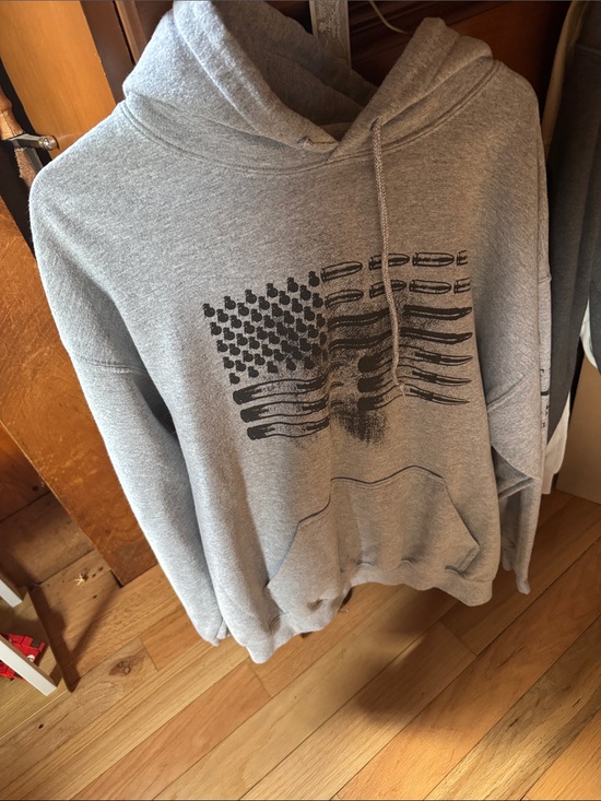 Grunt Style | Shirts | Grunt Style Gray Hoodie With Black Flag Graphic ...